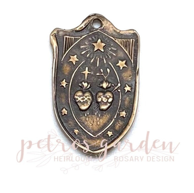 Solid Bronze SAINT MICHAEL Shield Catholic Medal, Catholic Pendant, An ...